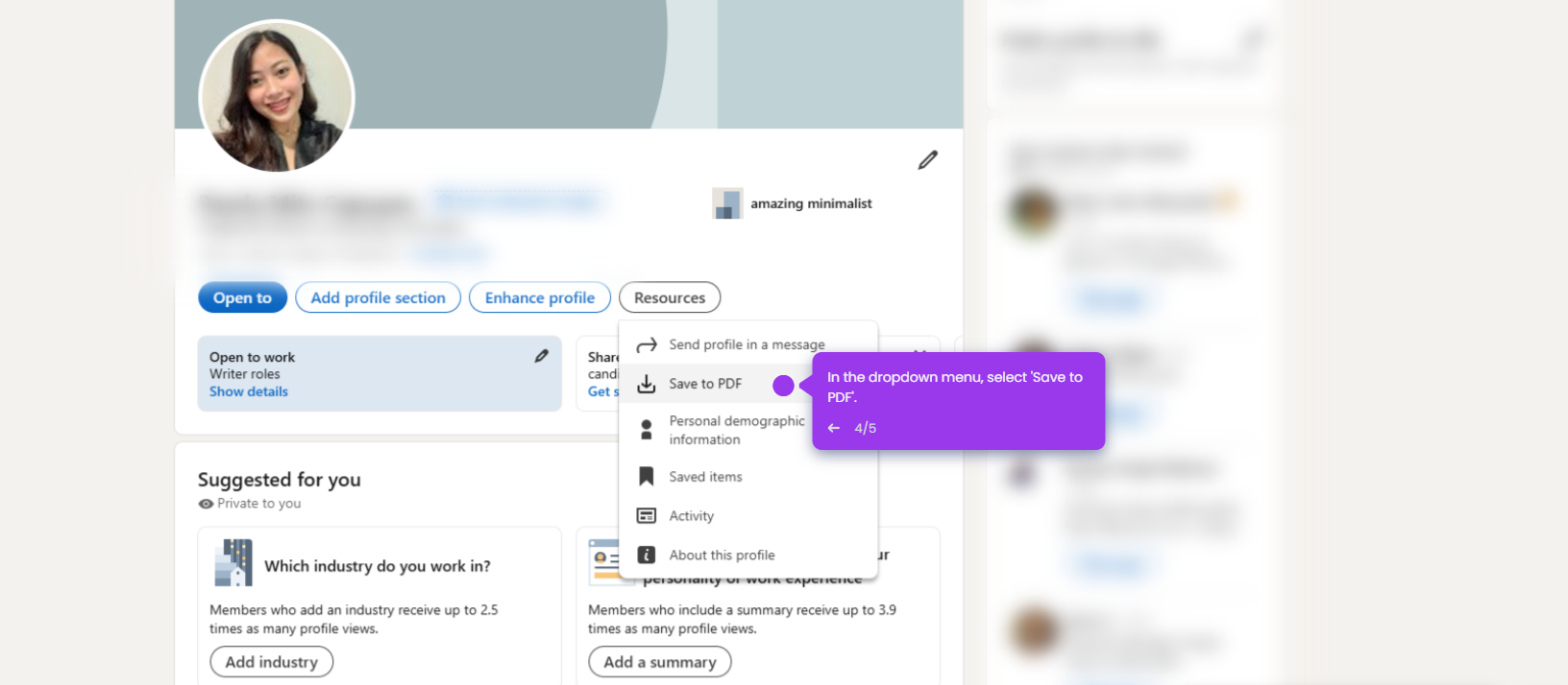 How to Export LinkedIn Profile as PDF: 1-Min Guide